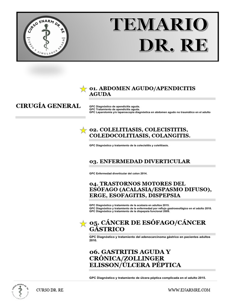 Temario Curso Dr. Re en Cirugía General | PDF | El embarazo | Parto ...