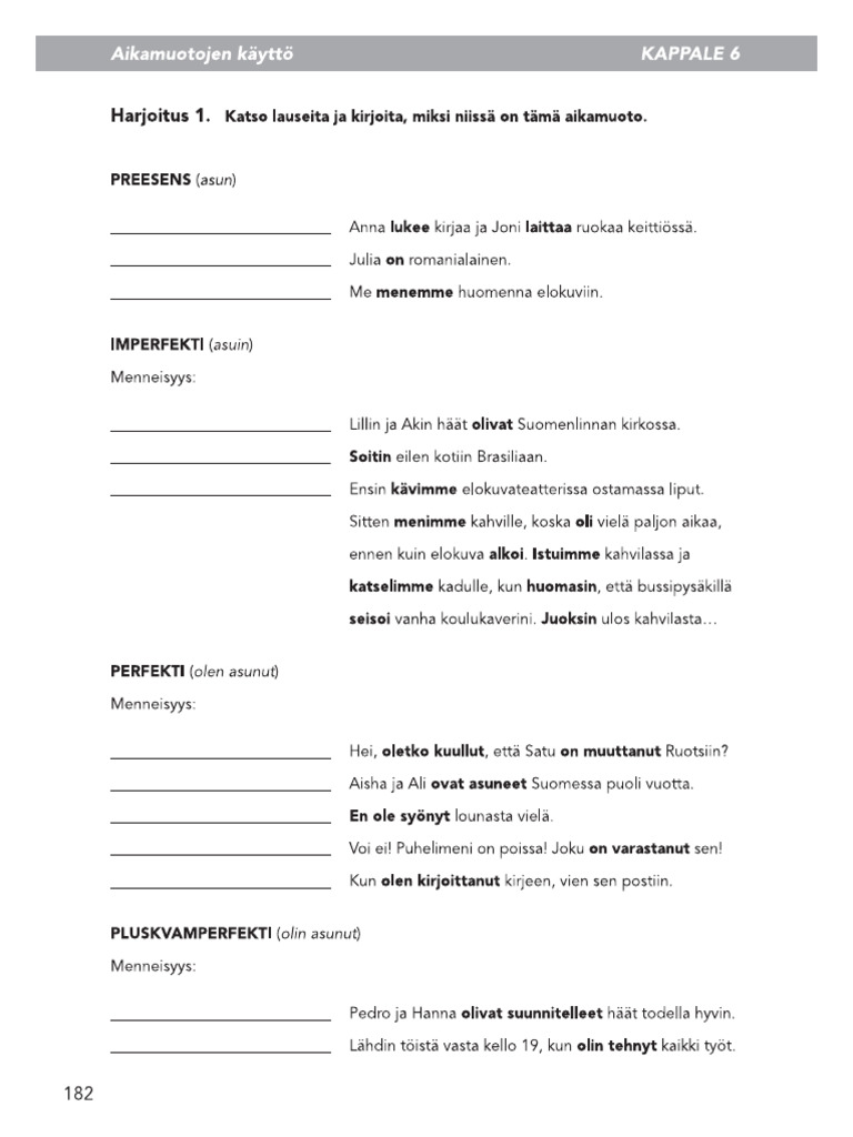 Verbin aikamuodot | PDF