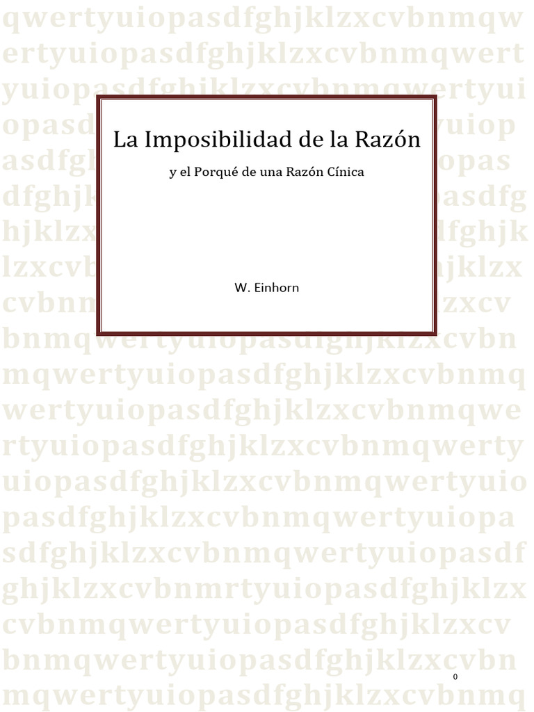 La Imposibilidad de La Razón | PDF | Mente | Realidad