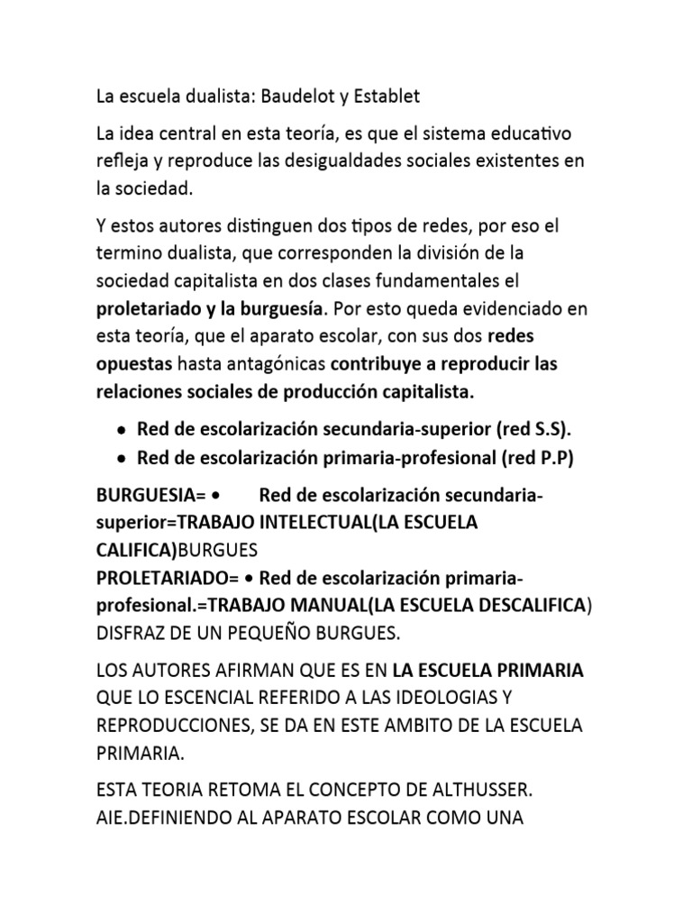 La Escuela dualista-RESUMEN | PDF | Ideologías | Capitalismo