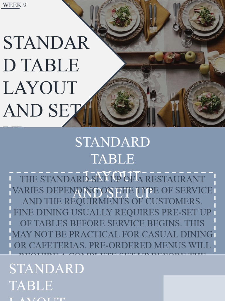 Standard Table Layout and Set Up Finale | PDF | Tableware | Home