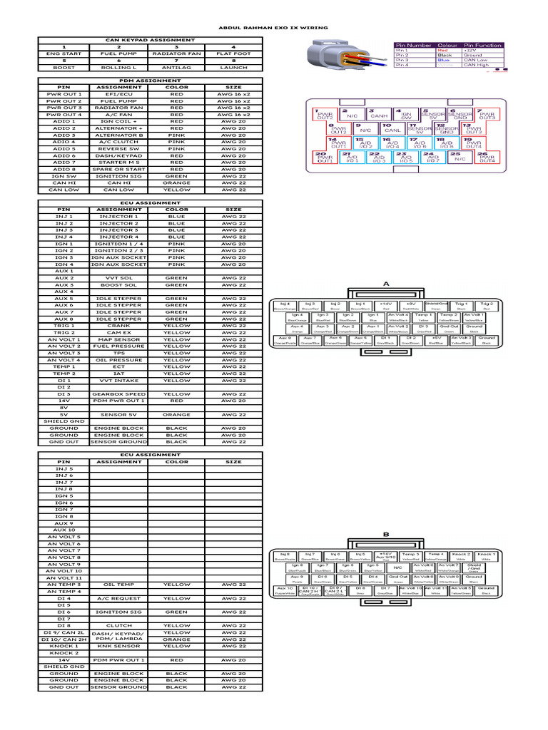 EXO IX WIRING - Sheet1-1 | Download Free PDF | Engines | Manufactured Goods