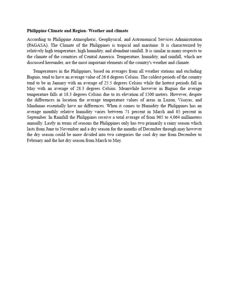 Reyes RRL Me-Elective | PDF | Climate | Rain