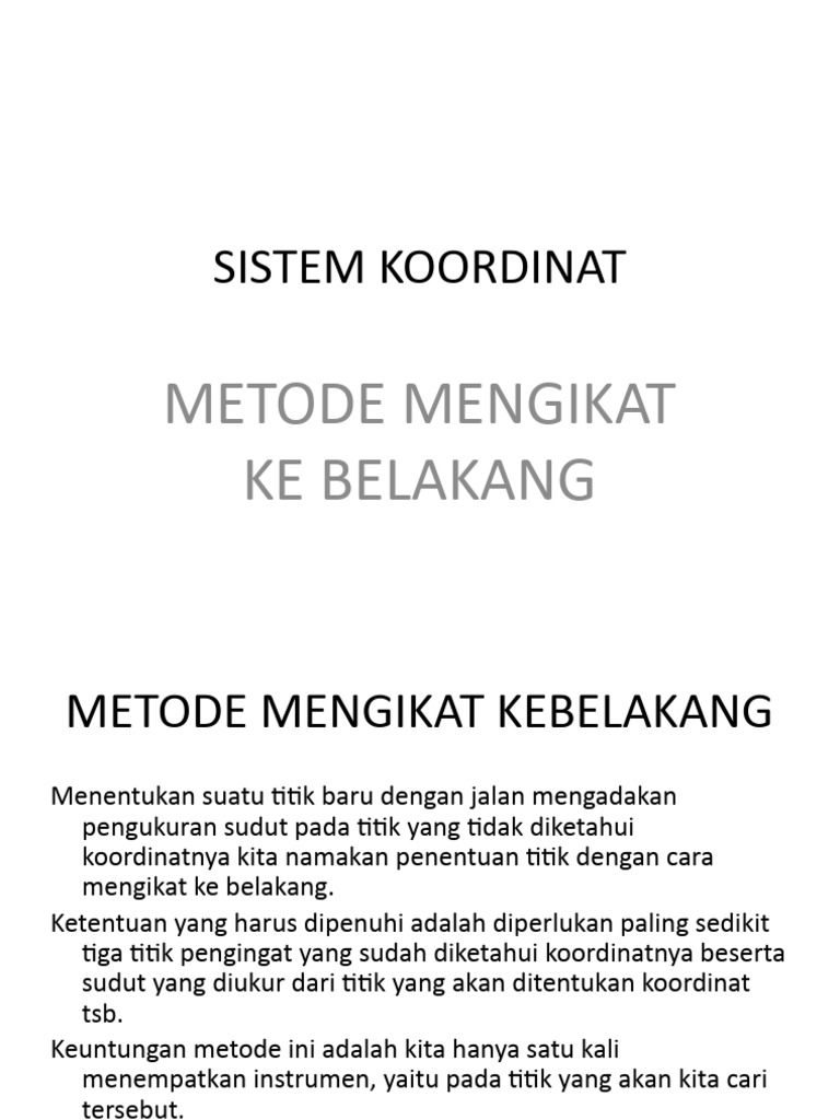 Metode Mengikat Ke Belakang | PDF