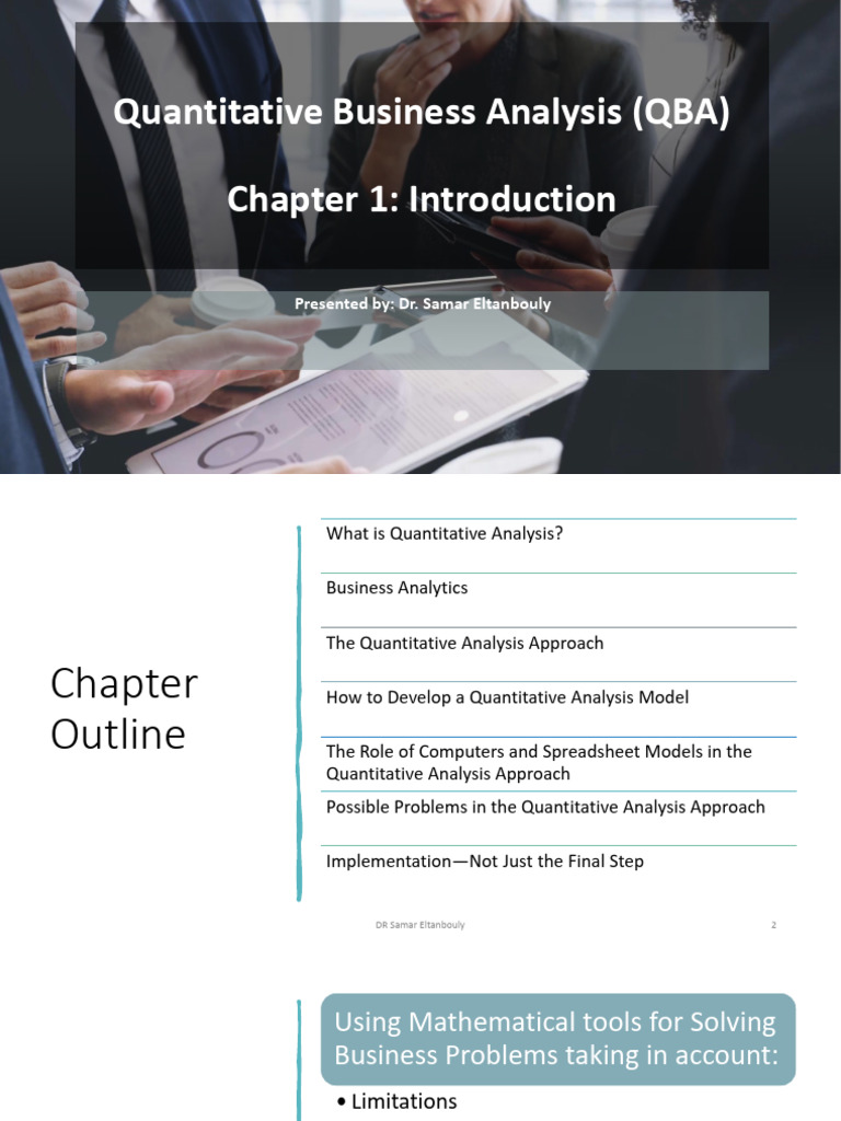 QBA - Chapter 1 Introduction To Quantity Analysis | PDF | Analytics | Statistics