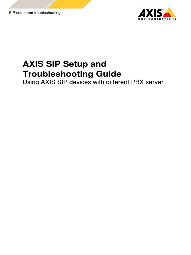 AXIS SIP Device Setup Guide | PDF | Session Initiation Protocol | Voice ...