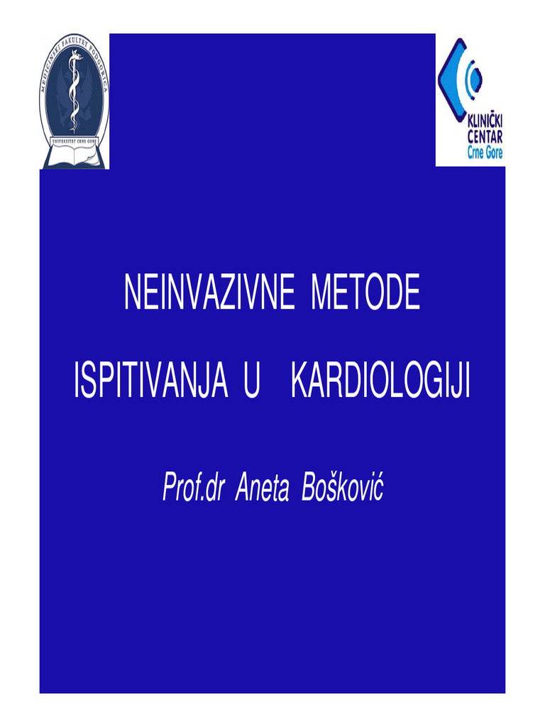 2020 Neinvazivne Metode Ispitivanja U Kardiologiji | PDF