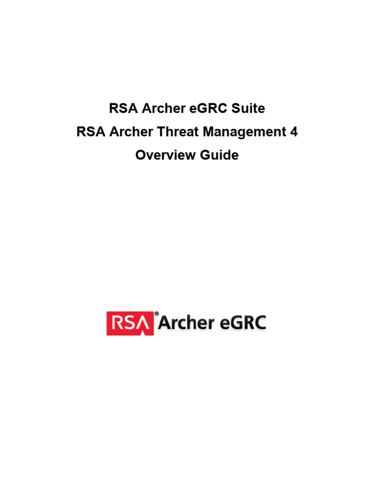 RSA Archer Threat Management 4 Overview Guide | PDF | Vulnerability ...