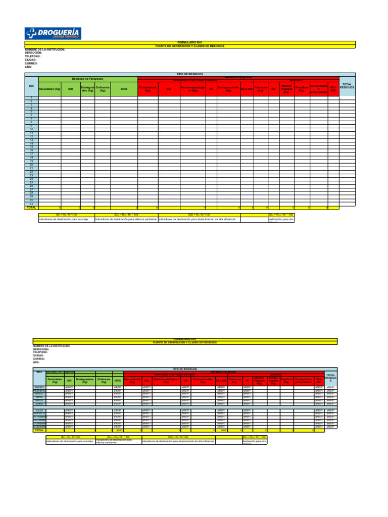 Formato Rh1 | PDF | Reciclaje | Residuos