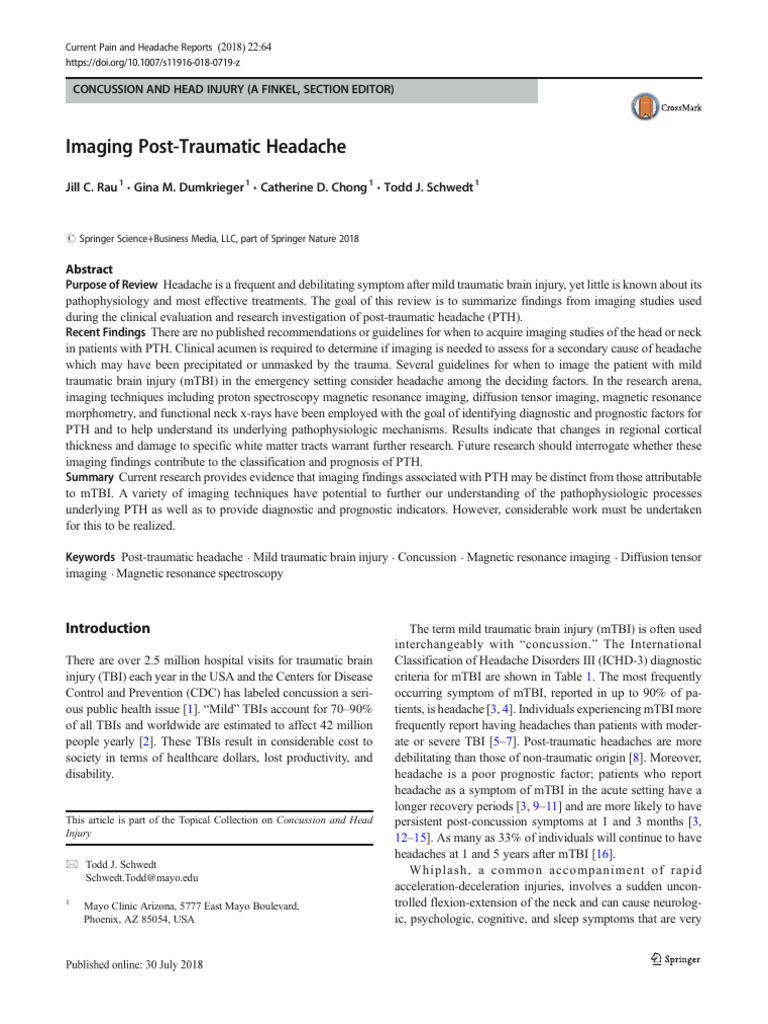 Imaging PTH | PDF | Concussion | Traumatic Brain Injury
