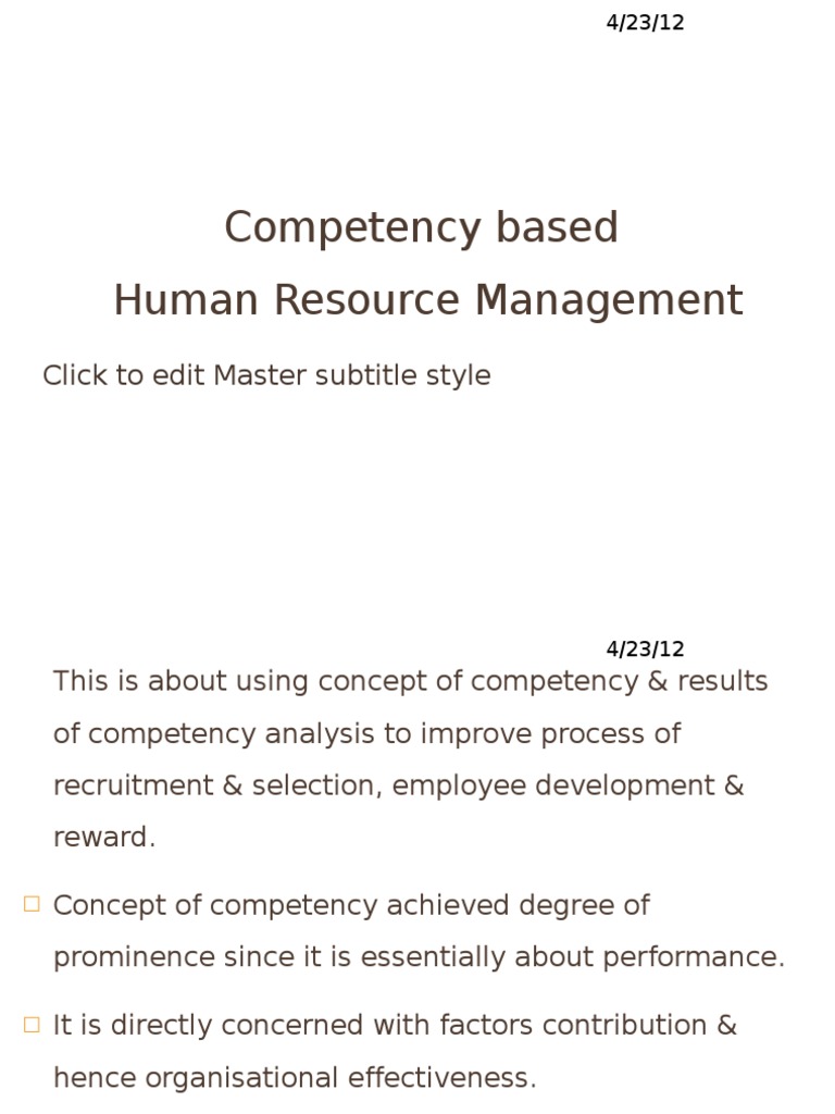 Competency Based HRM | PDF | Competence (Human Resources) | Human ...