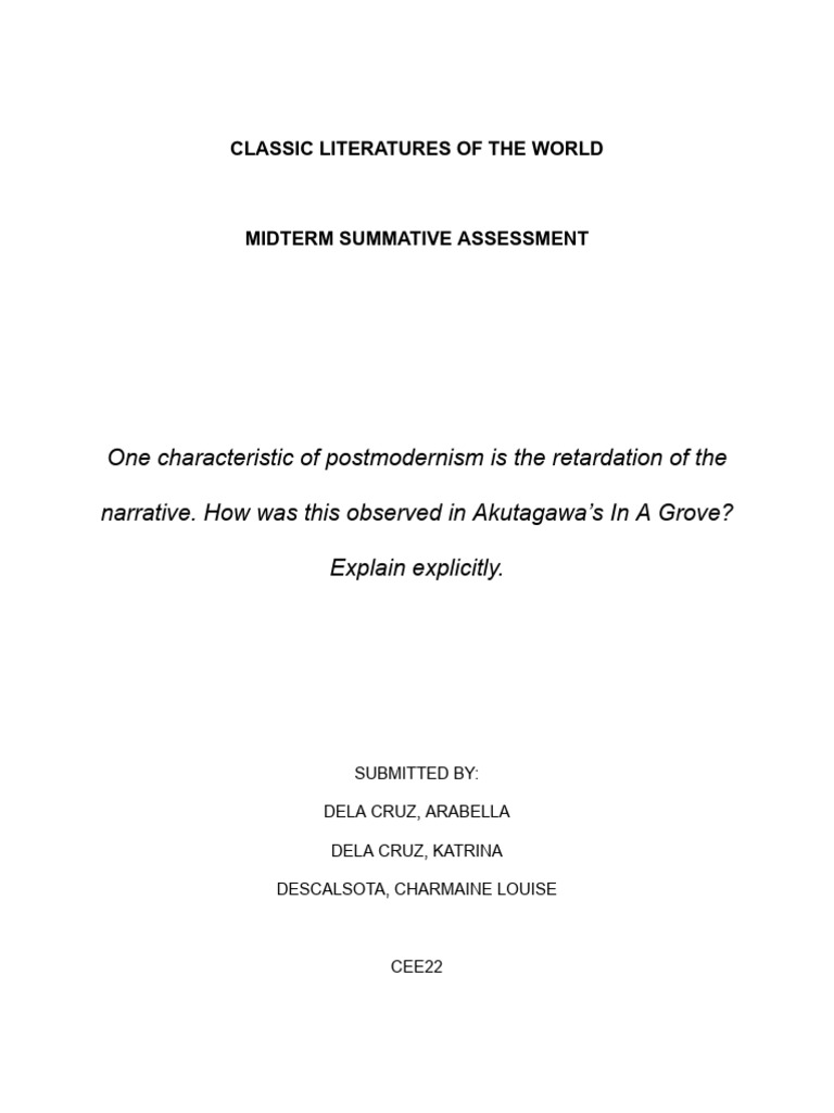 Midterm Summative - Lit | PDF | Narration | Narrative