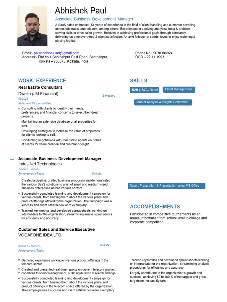 Naukri Abhishekpaul (6y 0m) | PDF | Sales | Retail