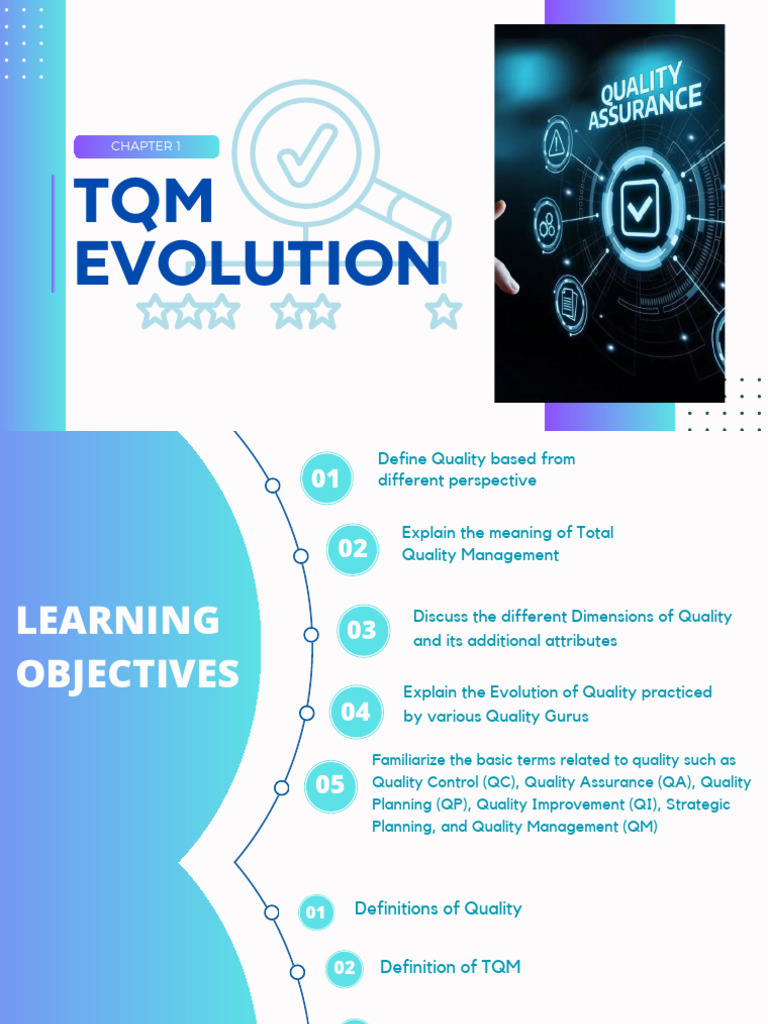 Chapter 1 TQM Evolution Semis Final | PDF | Quality Assurance | Quality ...
