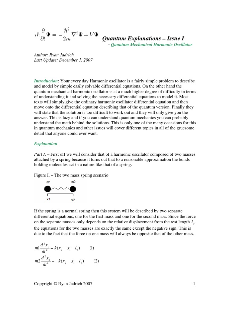 Quantum - Harmonic Oscillator | PDF | Business