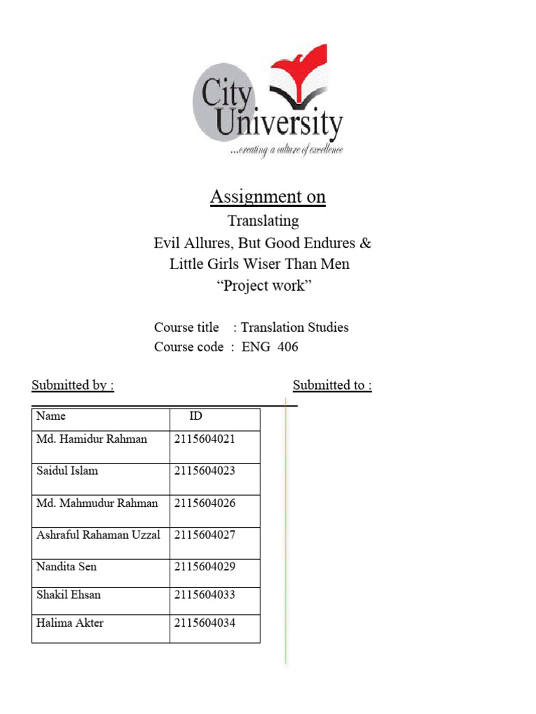 Assignment Cover Page GRP | PDF