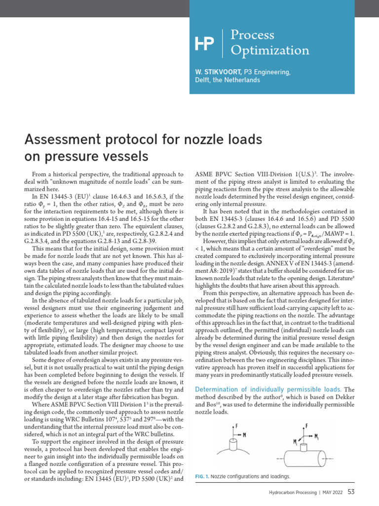 Assessment Protocol For Nozzle Loads On Pressure Vessels | PDF | Stress (Mechanics) | Gas ...