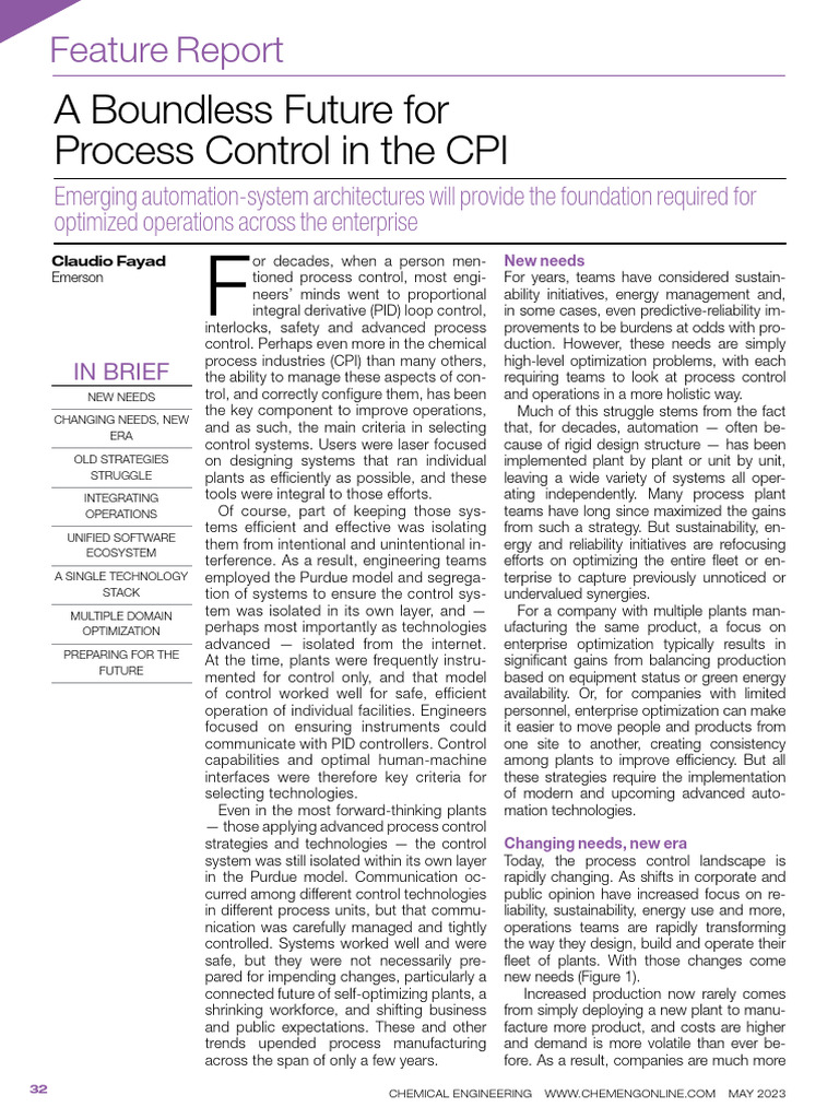 A Boundless Future For Process Control in The CPI | PDF | Automation ...