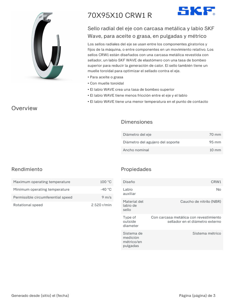 SKF 70X95X10 CRW1 R Specification | PDF | Red mundial | Internet y web