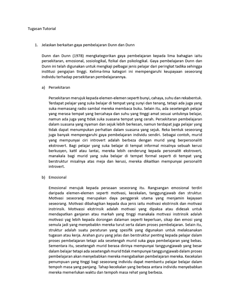 Tugasan Tutorial | PDF