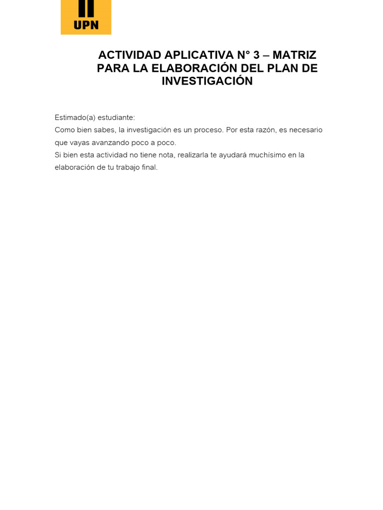 Ejemplo - Matriz 3 - Metodología | PDF