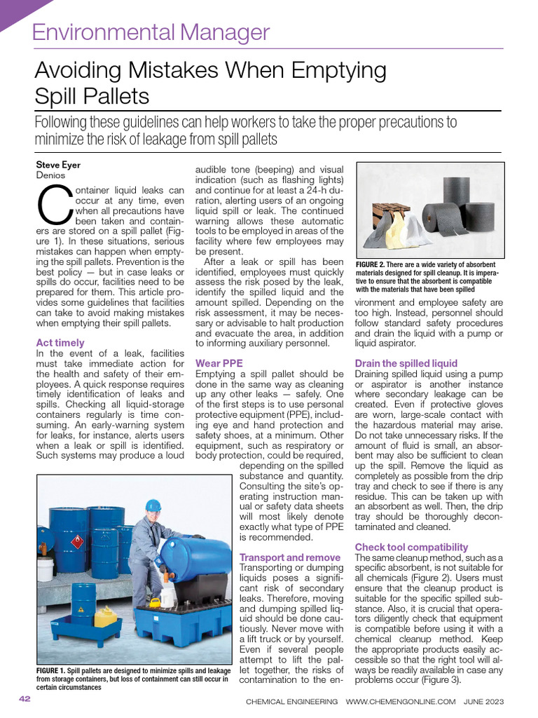 Avoiding MIstakes When Emptying Spill Pallets | PDF | Personal ...