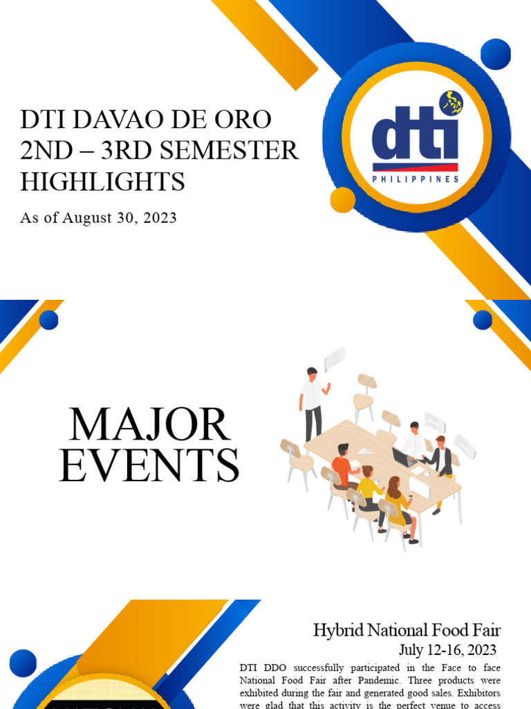 Dti Davao de Oro 2Nd - 3Rd Semester Highlights: As of August 30, 2023 | Download Free PDF ...