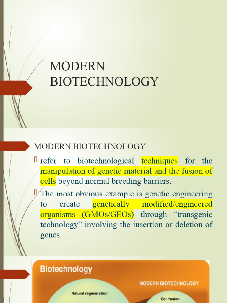 Modern Biotechnology | PDF | Biotechnology | Genetic Engineering
