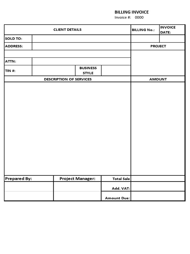 Sample Billing Invoice | PDF