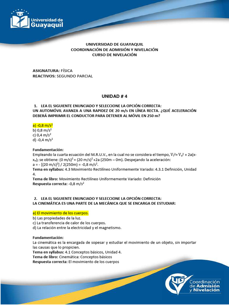 U4 - Lección 5 - S5 | PDF | Velocidad | Aceleración