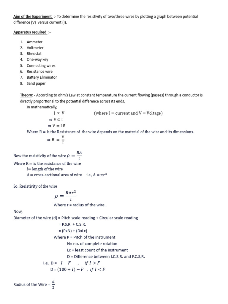 Physics Practical-5 | PDF | Electrical Resistance And Conductance ...