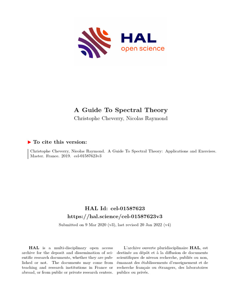 A Guide To Spectral Theory Pdf Eigenvalues And Eigenvectors