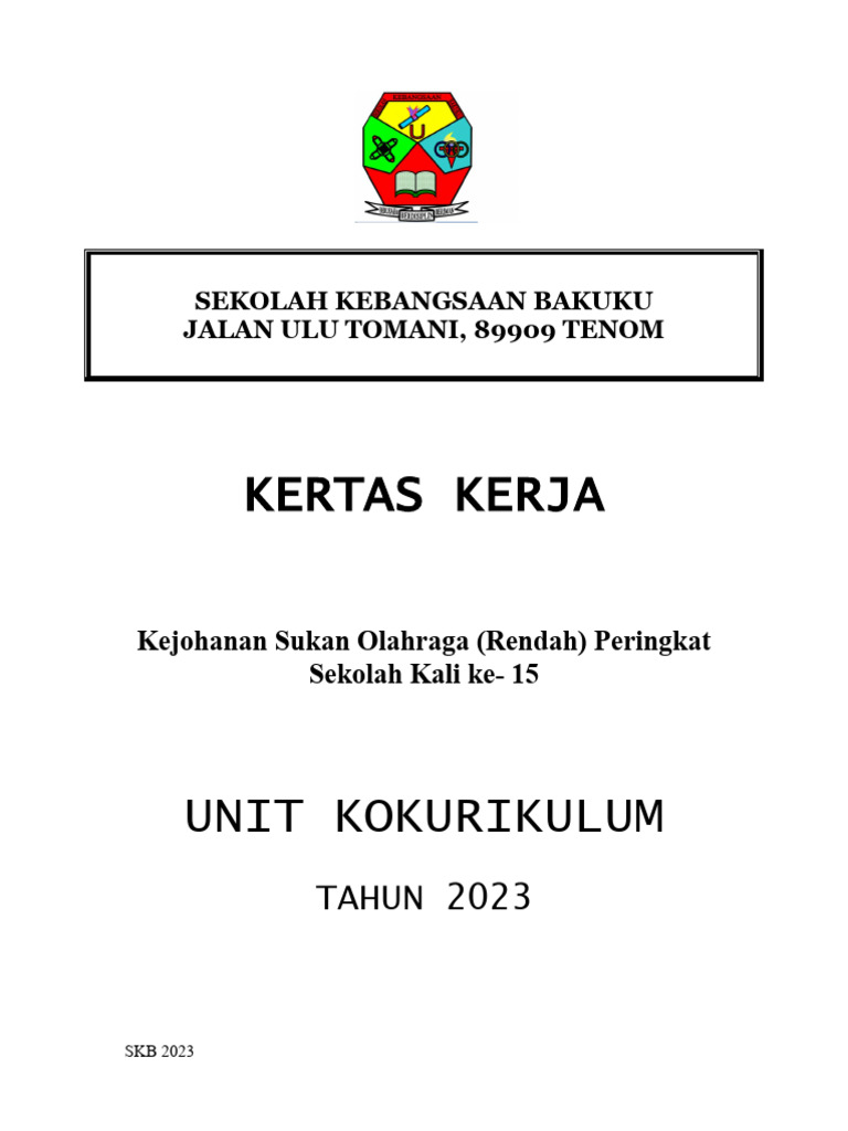 Kertas Kerja Sukan SKB 2022 | PDF