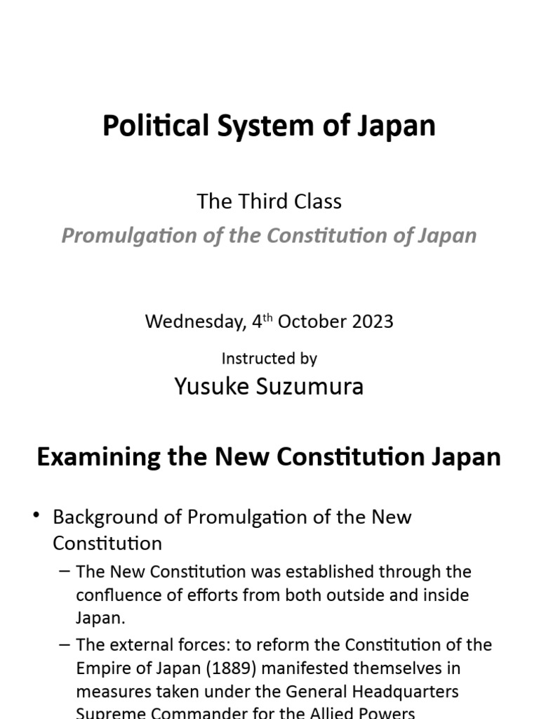 Political System of Japan 03 02 | PDF | Constitution | Government