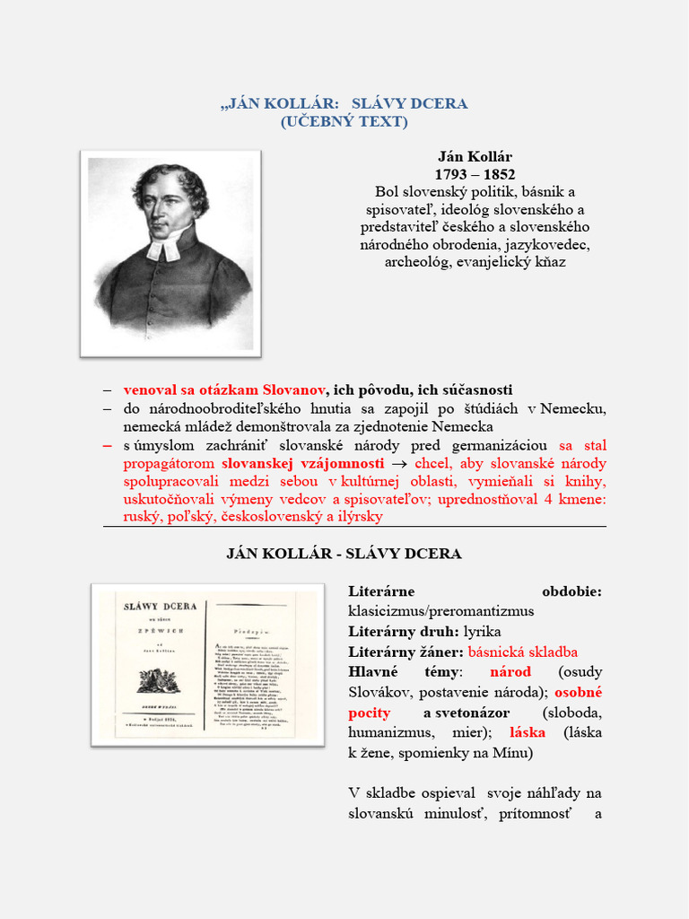 Kollár - Slávy Dcera | PDF