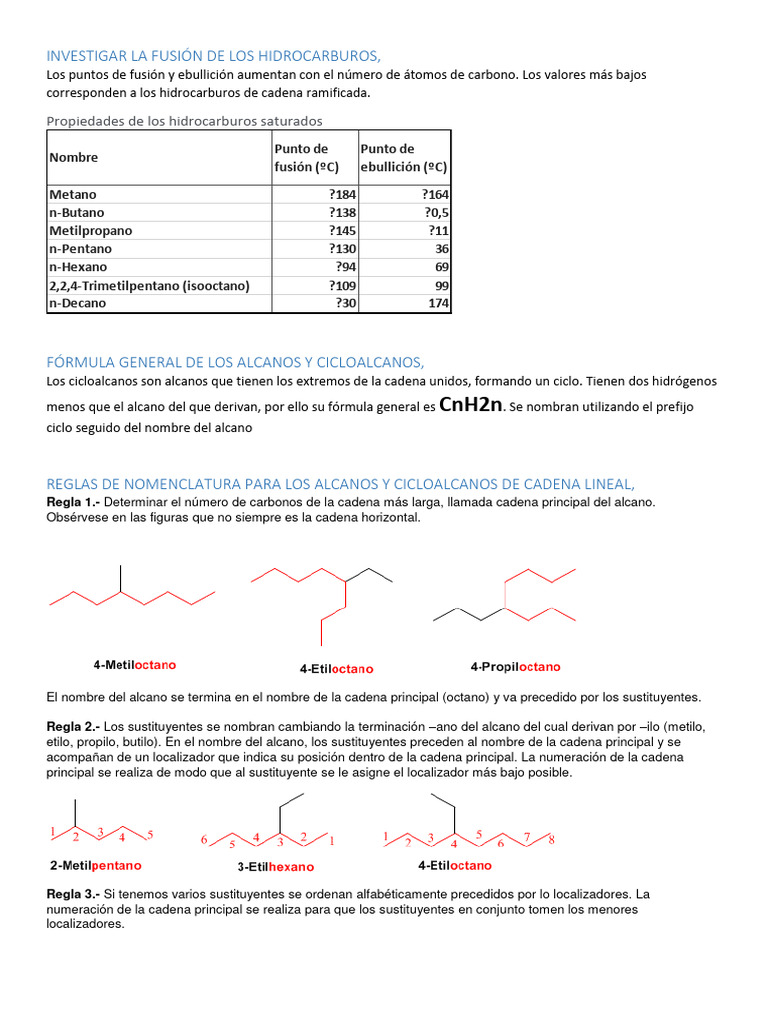 Química Alcanos JA 5to | PDF | Alcano | Compuestos de carbono