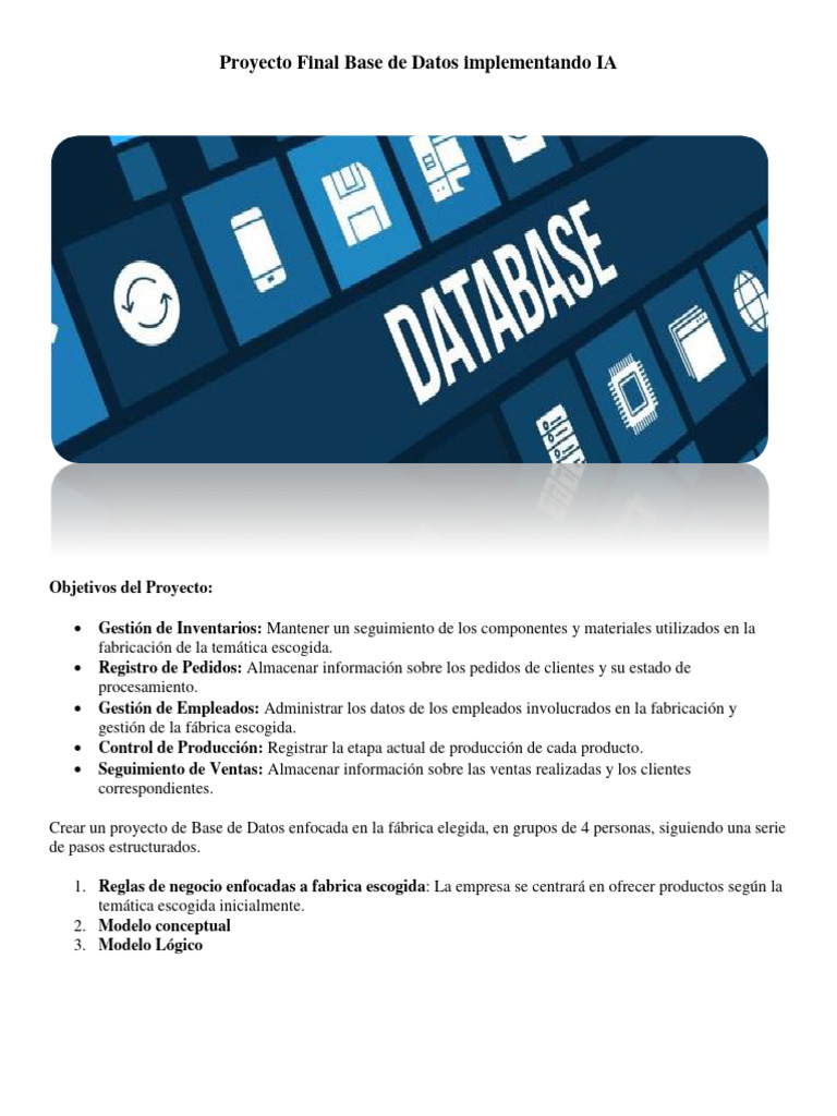 Proyecto Final Bases de Datos Implementando IA | PDF | Informática