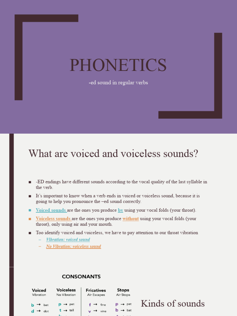 Pronunciation of -ED in Verbs | PDF