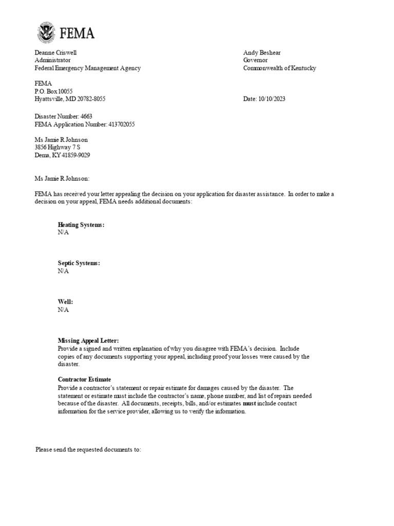 Letter 217726863 | PDF | Federal Emergency Management Agency | Federal ...