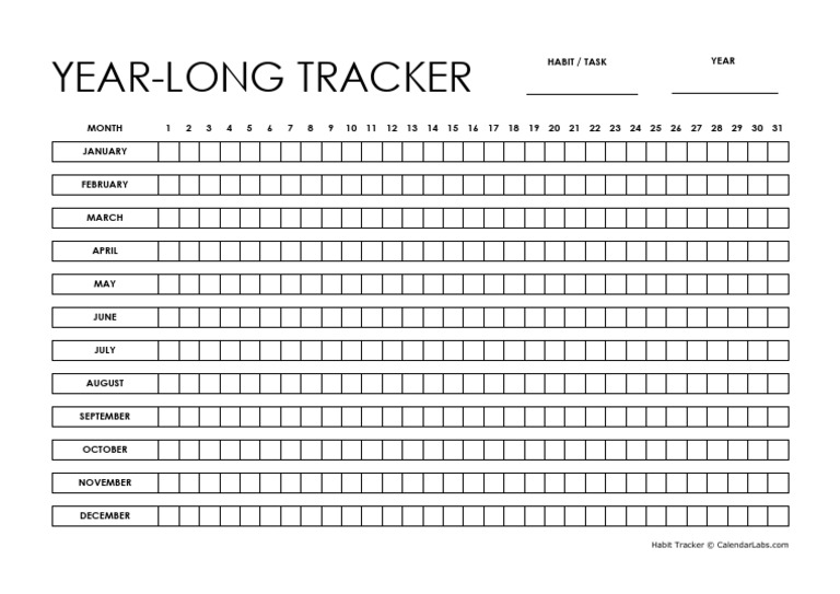 Year-Long Habit Tracker PDF | PDF