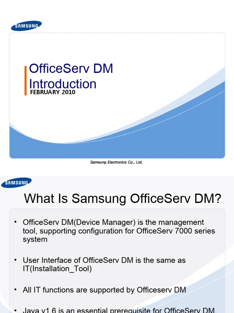 Introduction of OfficeServ DM - Rev02 | PDF | Telephone | Java ...