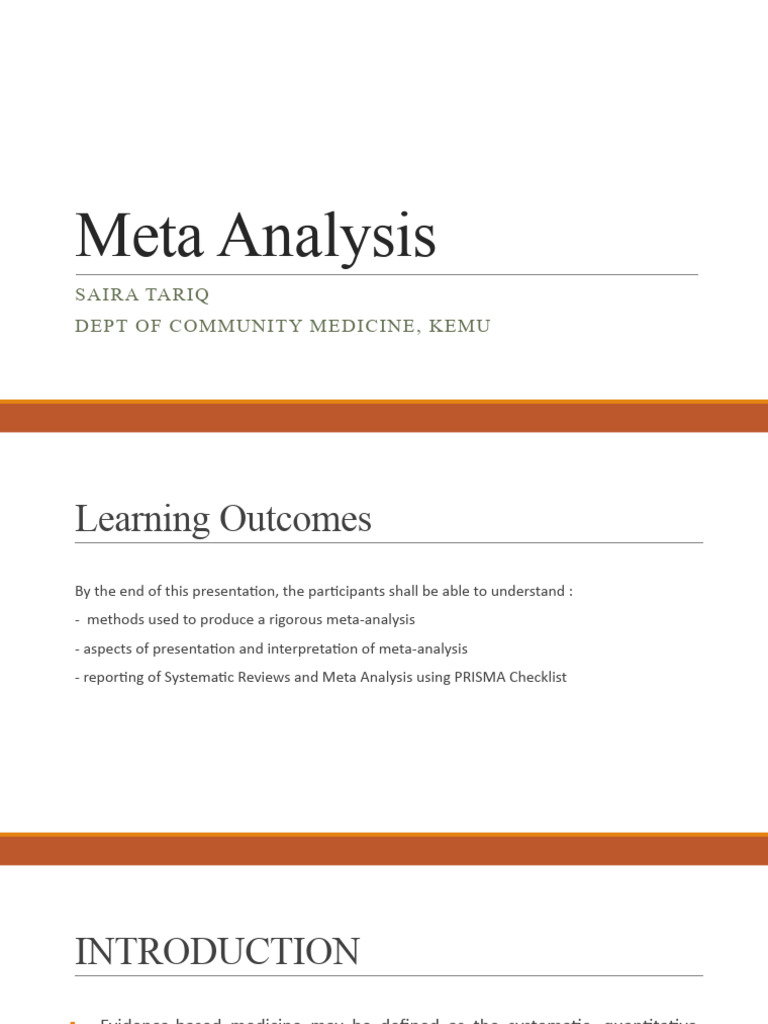 Met A Analysis | PDF | Meta Analysis | Systematic Review
