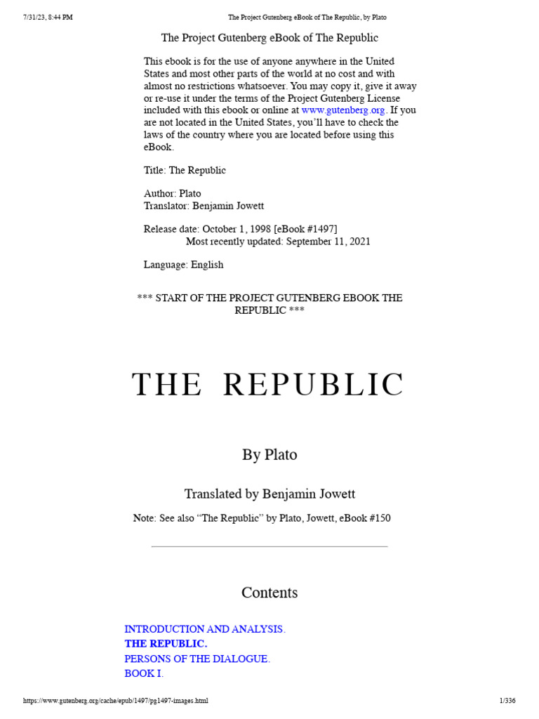 Plato - Republic | PDF | Plato | Idea
