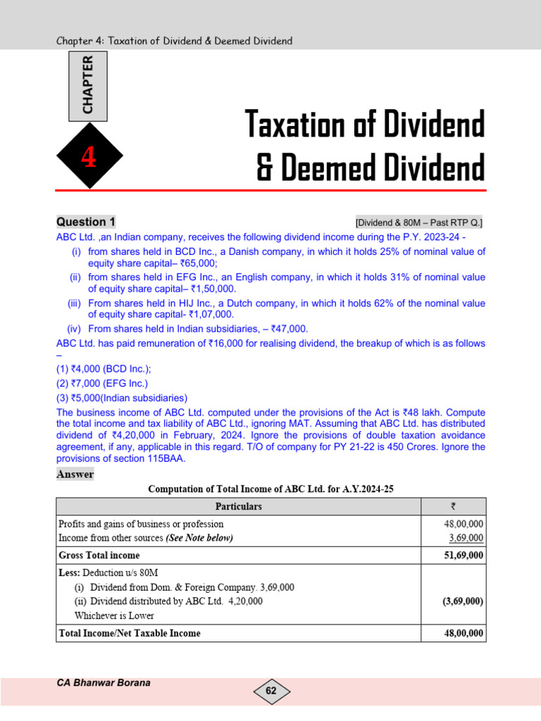 Topic 4 To 6 | PDF | Dividend | Capital Gains Tax