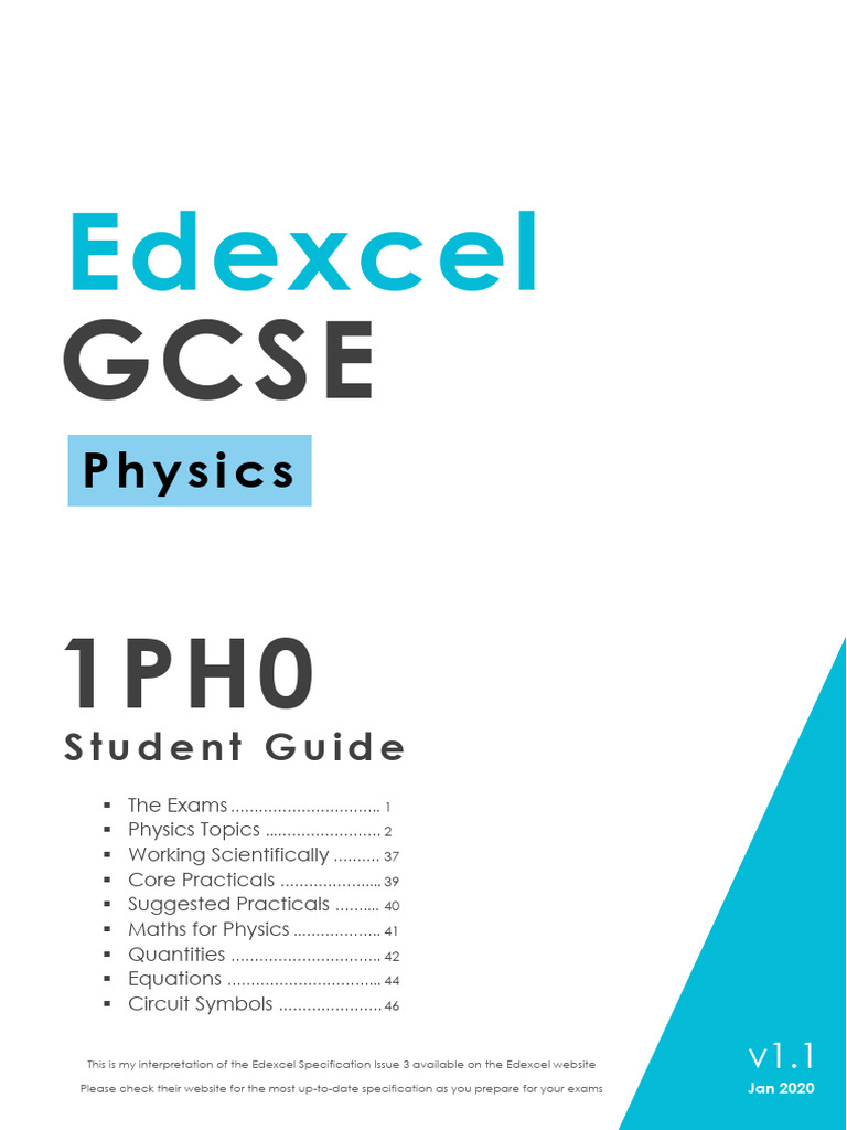 GCSE Edexcel 1PH0 Physics 1.1 REVSION GUIDE WTH CHECKLIST | Download ...