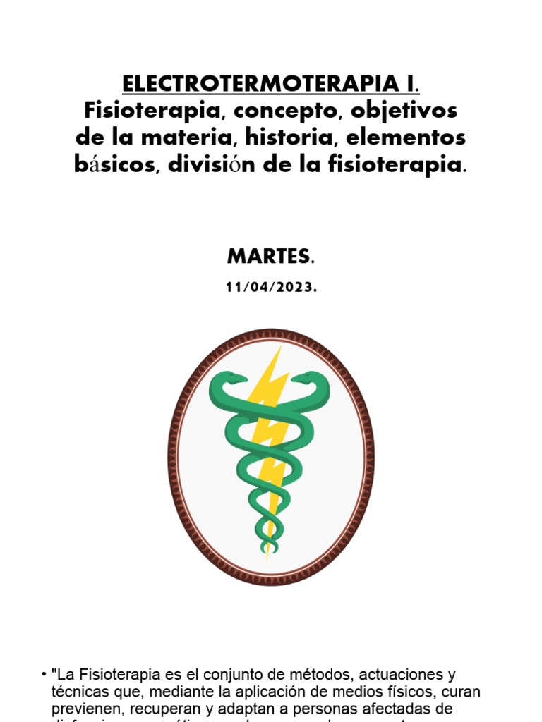 1-Fisioterapia, Definicion y Objetivos. | PDF | Terapia física | Medicina