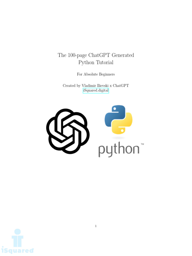 100 Page Chat Gpt Generated Python Tutorial Pdf Parameter Computer Programming Method 