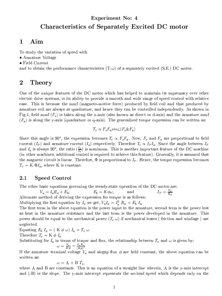 Tnchara of DC Motor | PDF | Power Electronics | Electrical Engineering