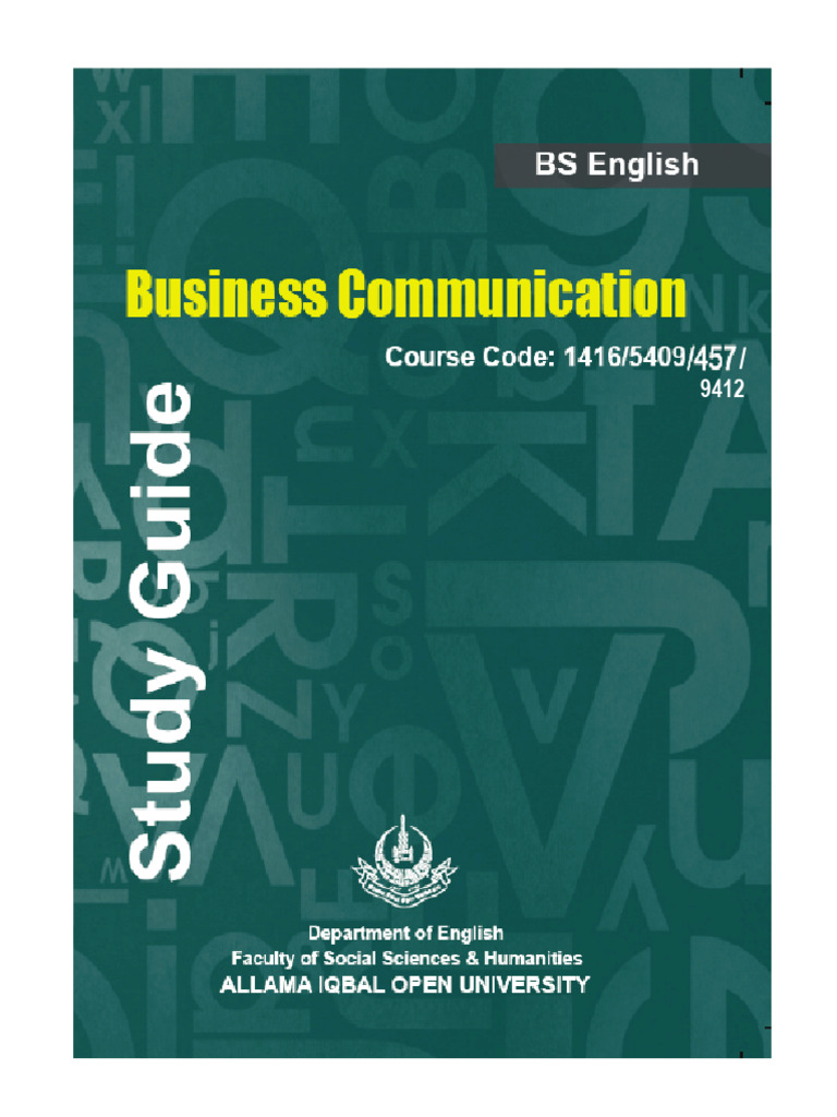 Business Communication Course Guide | PDF | Communication | Nonverbal ...