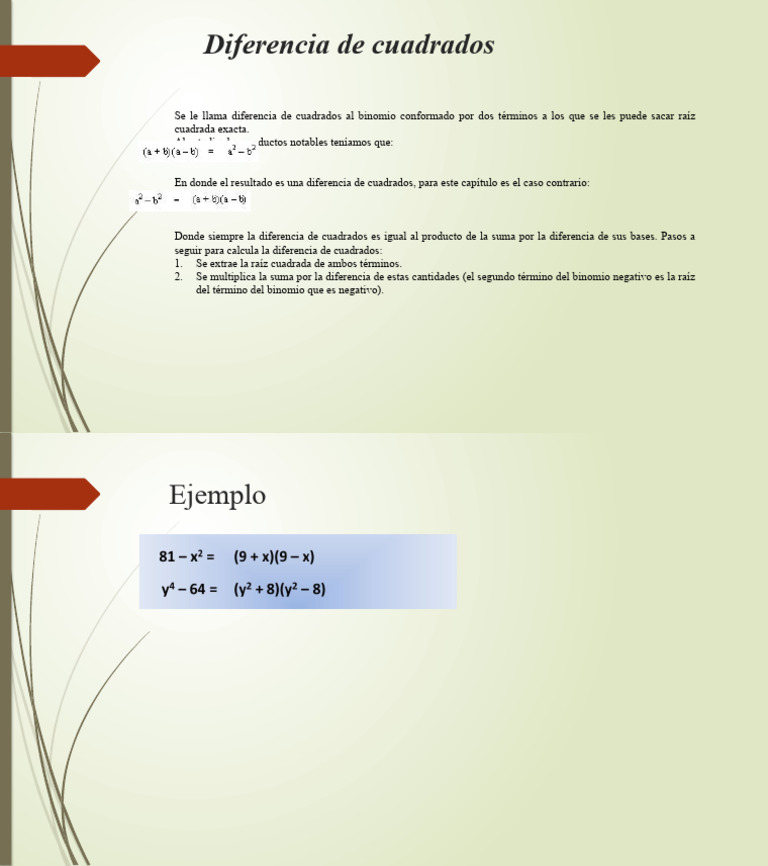 Diferencia de Cuadrados-1 | PDF